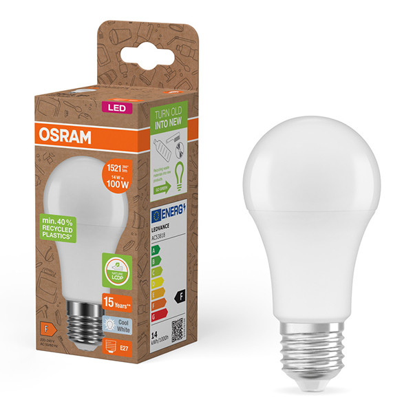 Osram LED lamp E27 | Peer A60 | Mat | 4000K | 14W (100W) Osram 123led.nl